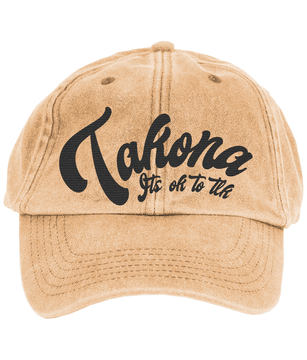 Takona Cursive Its Ok To Tlk Vintage Baseball Cap